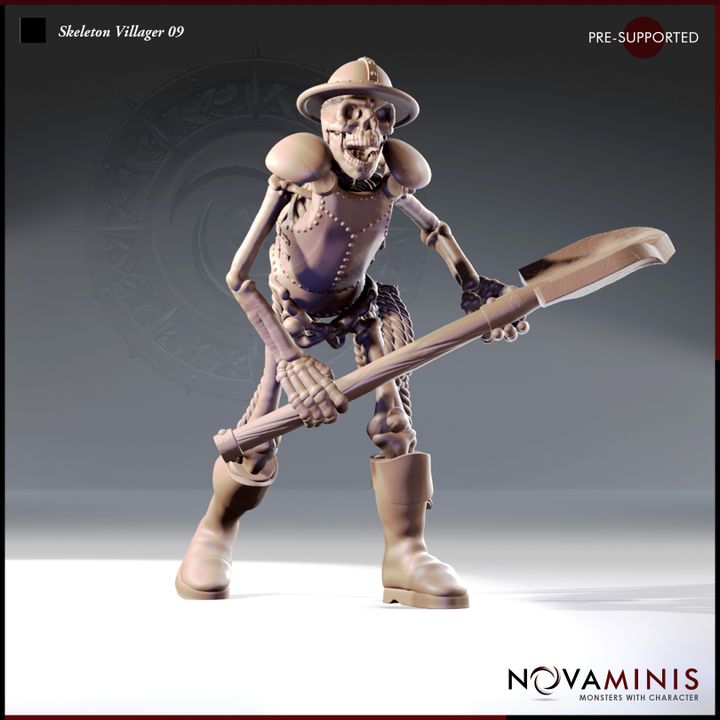 3D Printable Mors Mihi Lucrum: Skeleton Villagers by NovaMinis